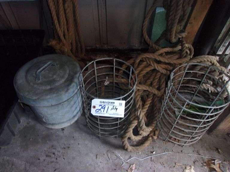 All to go heavy cages, rope and buckets - Backes Commercial Auctioneers