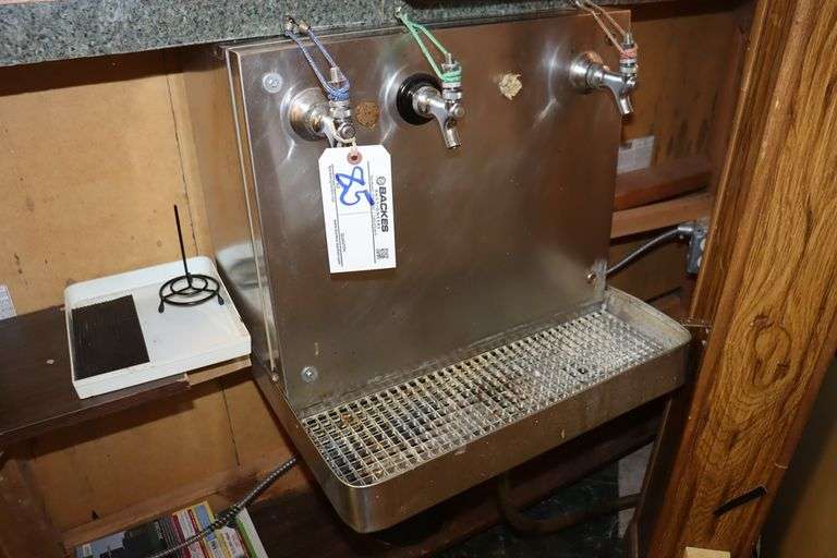 20" Wide stainless 3 tap cabinet with drain & keg taps that are in walk ...