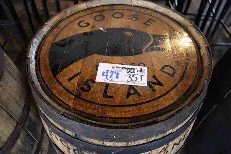 22" Round x 35" tall Goose Island barrel - Backes Commercial Auctioneers