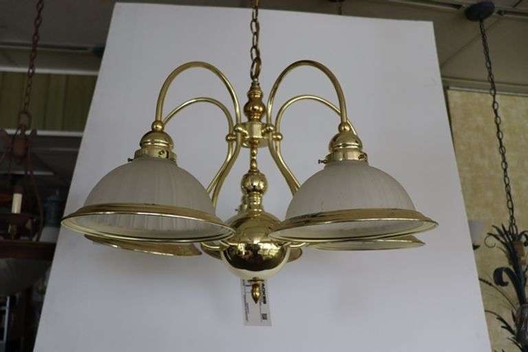 18" hanging 5 bulb solid brass light fixture - Backes Commercial ...