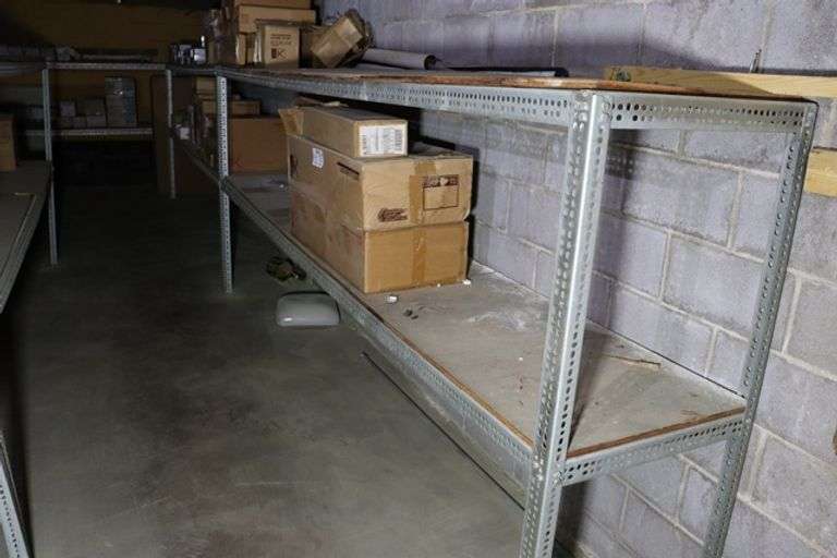 Times 2 - 2' x 12' custom metal racks with wood shelves - Backes ...