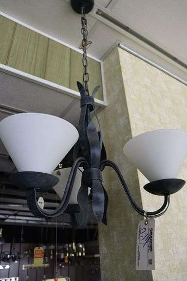 20" hanging 3 bulb light fixture - Backes Commercial Auctioneers