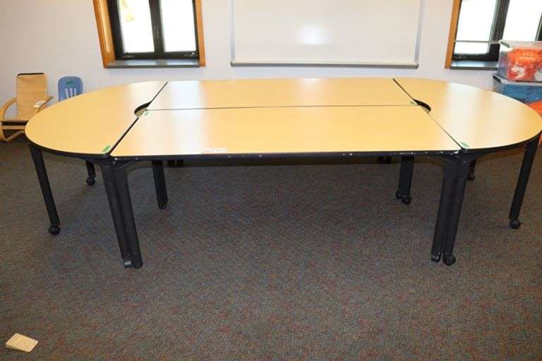 Conference Room Table - consisting of 4 natural wood top portable ...