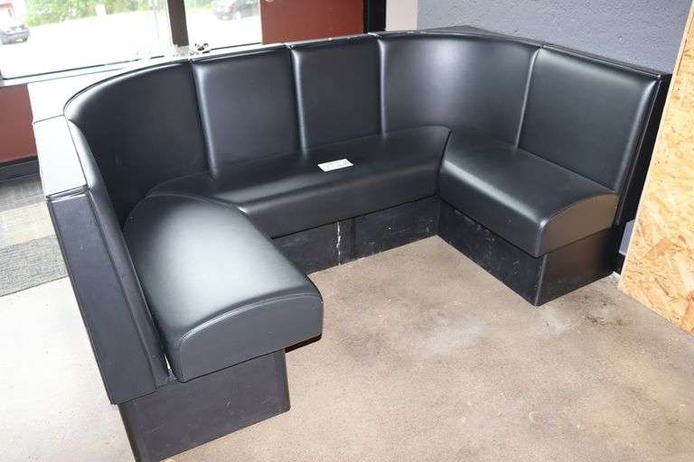 48" x 84" Black vinyl "U" shaped booth with both ends finished ...