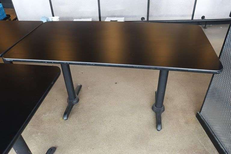 Times 4 - 30" x 60" Black laminate dining tables with dura edge ...