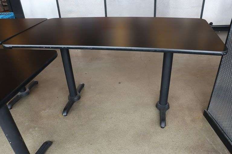 Times 4 - 30" x 60" Black laminate dining tables with dura edge ...