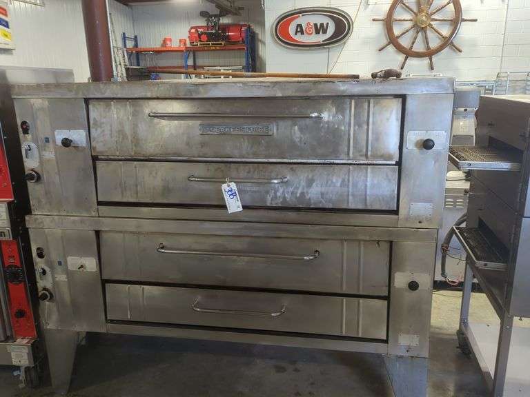 Stack of Bakers Pride Y600 gas slate deck pizza ovens - nice clean ...