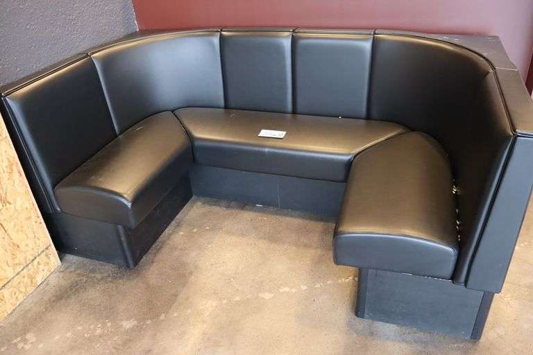 48" x 84" Black vinyl "U" shaped booth with both ends finished ...