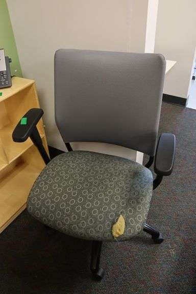 Pair to go - 60" steel double pedestal desk with Hon tweed office chair ...