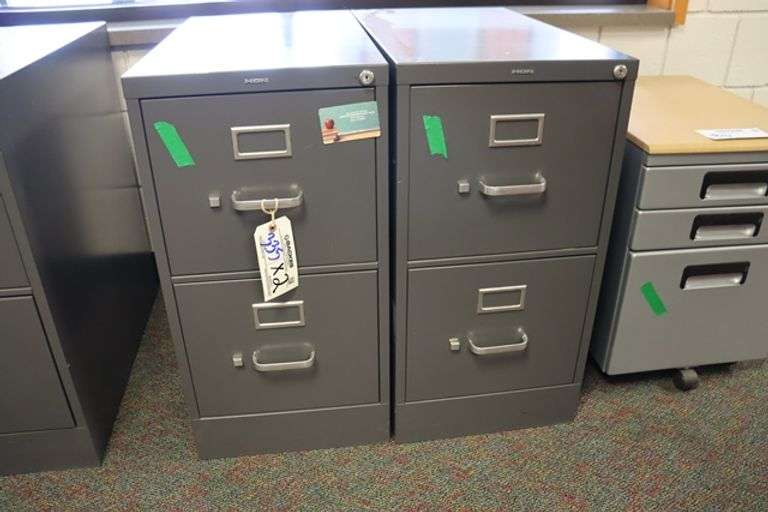 Times 2 - Hon 2 drawer locking file cabinets - no keys - Backes ...