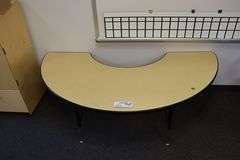 36" x 72" half circle classroom table - adjustable height - Backes ...