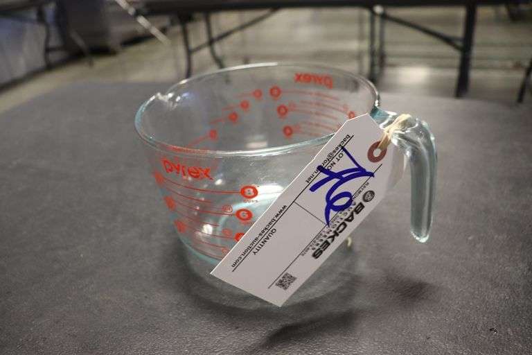 Pyrex 64 oz. glass measuring bowl - Backes Commercial Auctioneers