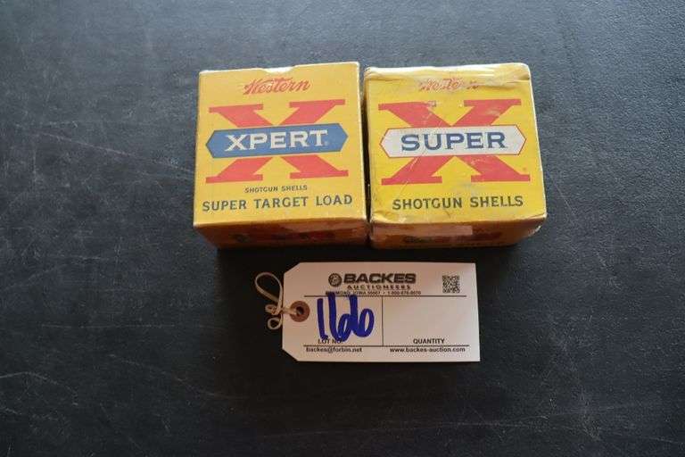 Pair to go - Super X 12 gauge ammo boxes - Backes Commercial Auctioneers