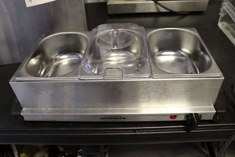Ovente counter top 3 station food warmer - Backes Commercial Auctioneers