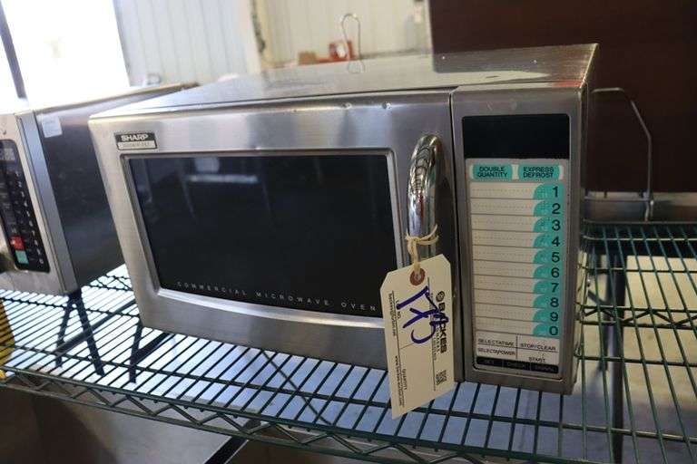 Sharp 1000W/R-21LT stainless microwave - Backes Commercial Auctioneers