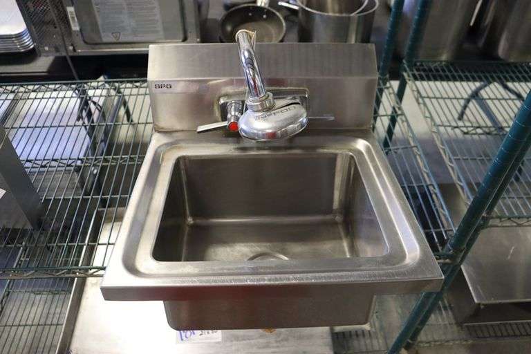 SPG 16" stainless hand sink - Backes Commercial Auctioneers