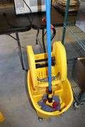 Yellow mop bucket with mop & caution wet floor sign - Backes Commercial ...