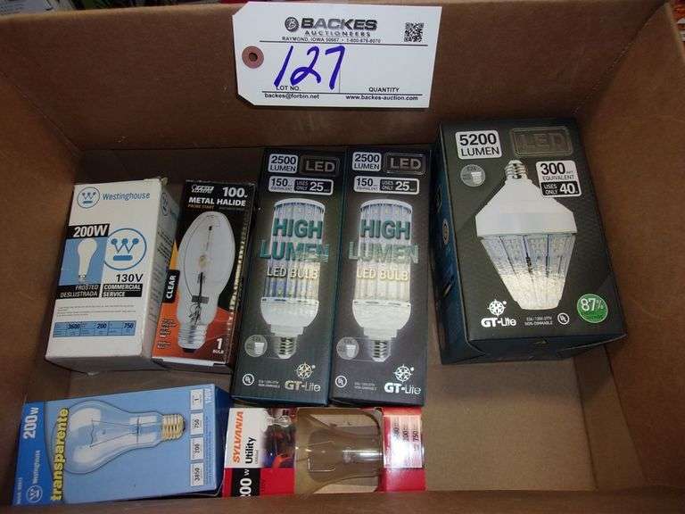 All to go light bulbs - Backes Commercial Auctioneers