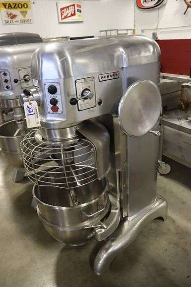 Hobart H-600-DT aluminum 60 quart mixer with wire bowl guard, stainless ...