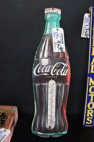 9" x 29" Coca Cola thermometer - Backes Commercial Auctioneers