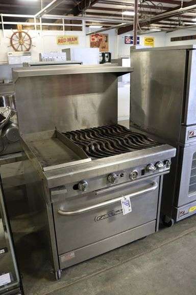 Southbend 36" gas portable range with 12" left side flat grill, 24 ...