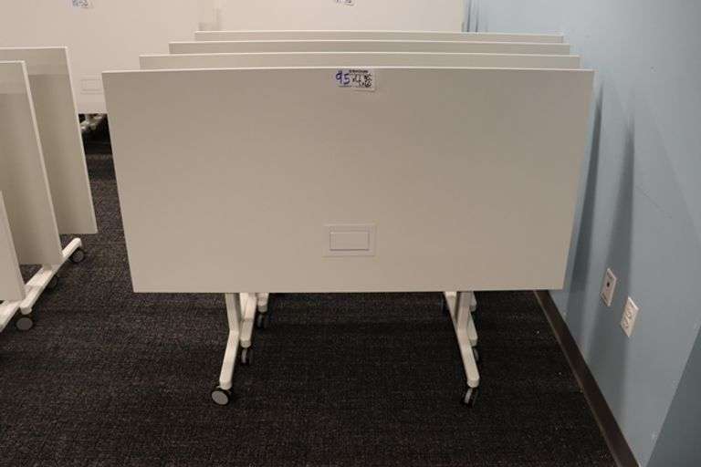 Times 4 - Senator Array 30" x 60" portable white laminate flip top ...