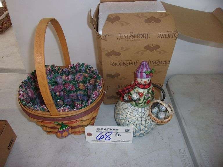 Jim Shore and Longenberger items - Backes Commercial Auctioneers