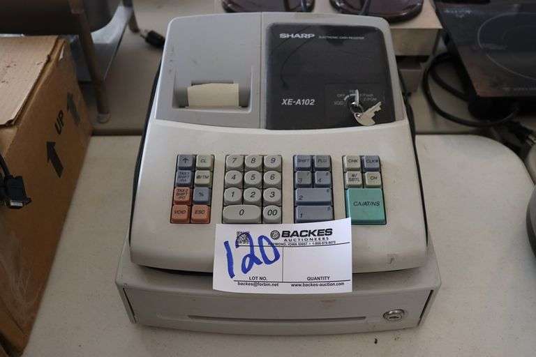 Sharp XE-A102 cash register - Backes Commercial Auctioneers