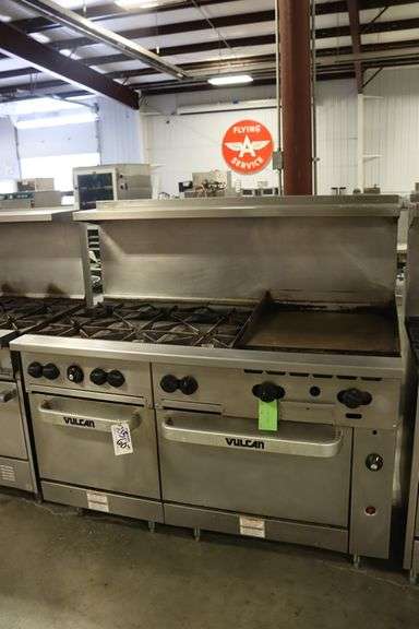 Vulcan 60" gas range with 36" left hand 6 burner, 24" right hand flat ...
