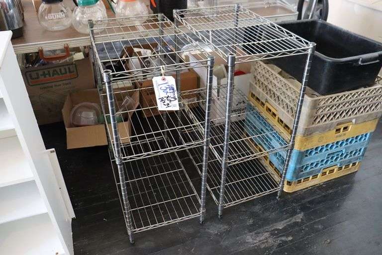 Times 2 - 14" x 24" chrome coated wire rack - Backes Commercial Auctioneers