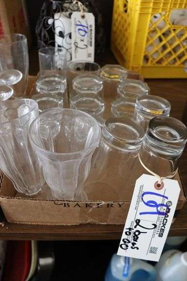 2 boxes to go - Assorted glassware - Backes Commercial Auctioneers