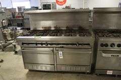 Sunfire 60" LP gas 10 burner range with over shelf & double ovens ...