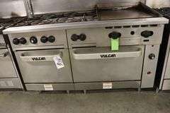 Vulcan 60" gas range with 36" left hand 6 burner, 24" right hand flat ...