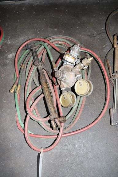 Approx. 20' torch line with torch & gauge - Backes Commercial Auctioneers