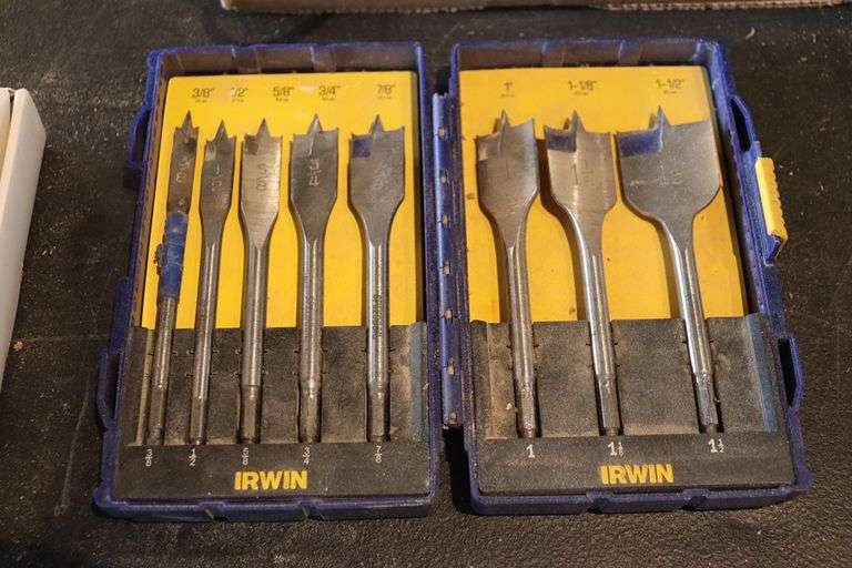 Irwin 3/8" to 1 1/2" spade bit set - Backes Commercial Auctioneers