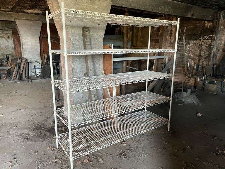 Metro 24" x 72" white coated wire rack - Backes Commercial Auctioneers