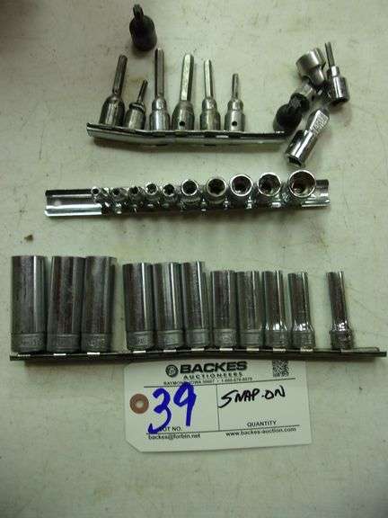 3/8" Snap On metric sockets and more - Backes Commercial Auctioneers