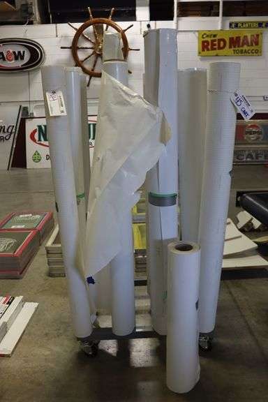 All to go - 17 misc. rolls adhesive vinyl - Backes Commercial Auctioneers