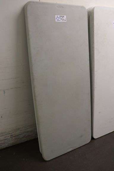 Times 2 - Grey 6' banquet tables - Backes Commercial Auctioneers