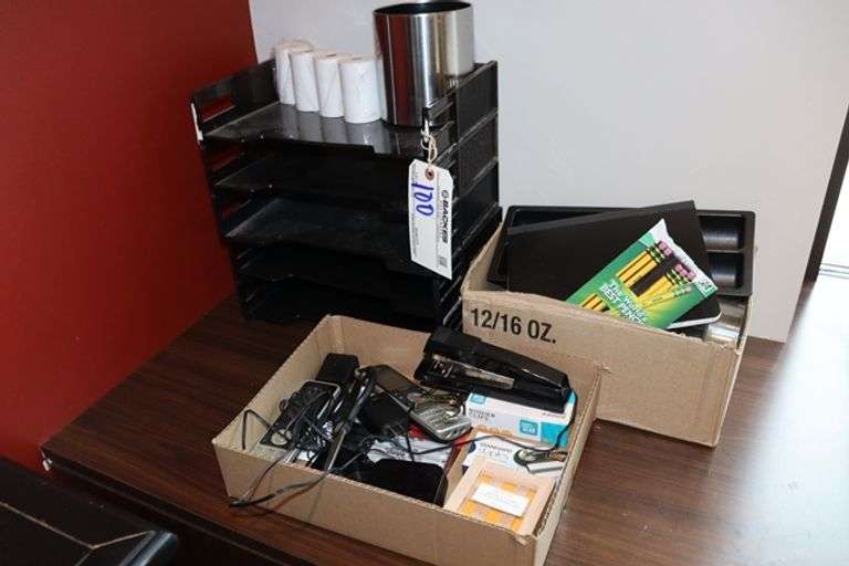 All to go - In/out file holders, stapler, cordless phones & misc ...