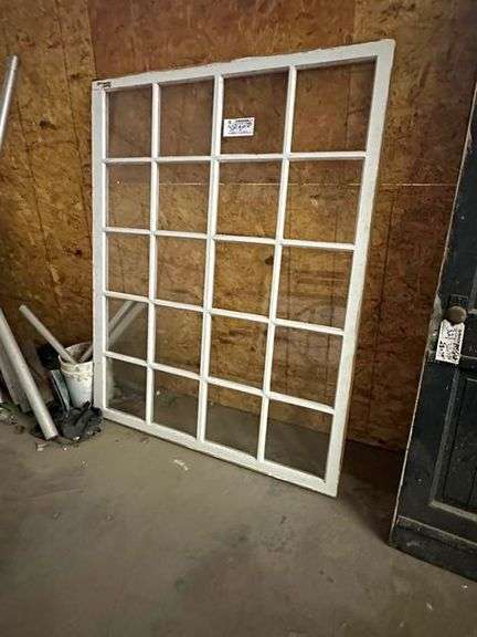 54" x 68" Wood framed window pane - Backes Commercial Auctioneers