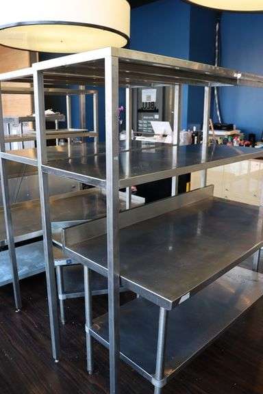 24" x 72" x 72" Stainless double over shelf - for over work or prep ...