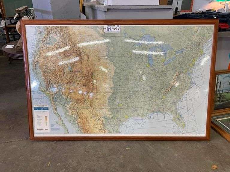 40" x 62" framed U.S. VFR wall planning chart - Backes Commercial ...