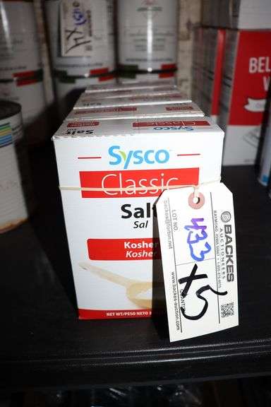 Times 5 - Sysco 3 lb. salt boxes - Backes Commercial Auctioneers