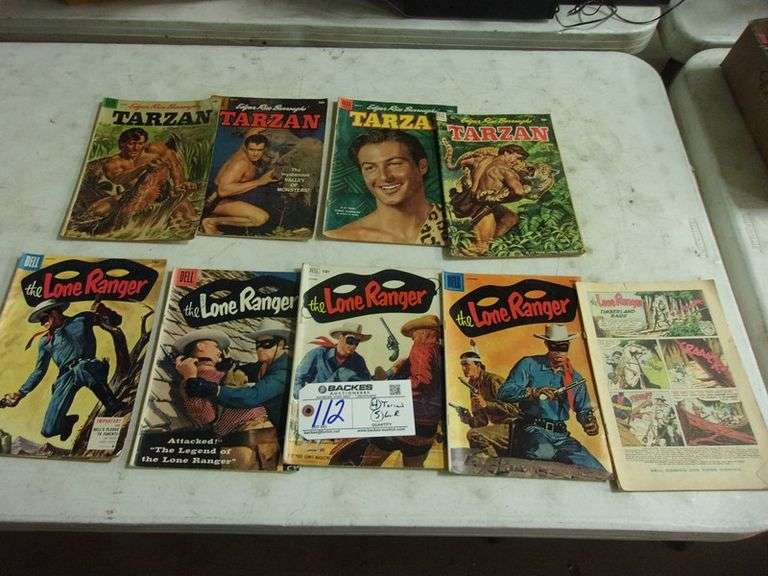 All to go Tarzan and Lone Ranger 10 cent comics, total of 9 - Backes ...