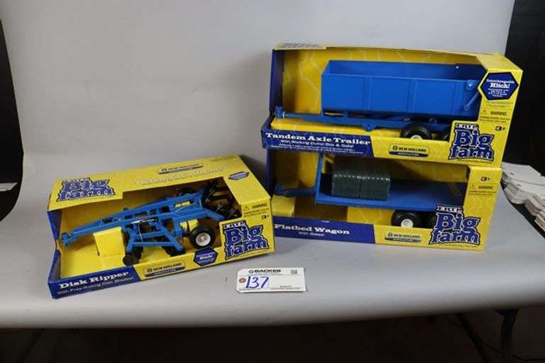 All to go - Ertl Big Farms disk ripper and flatbed wagon and tandem ...