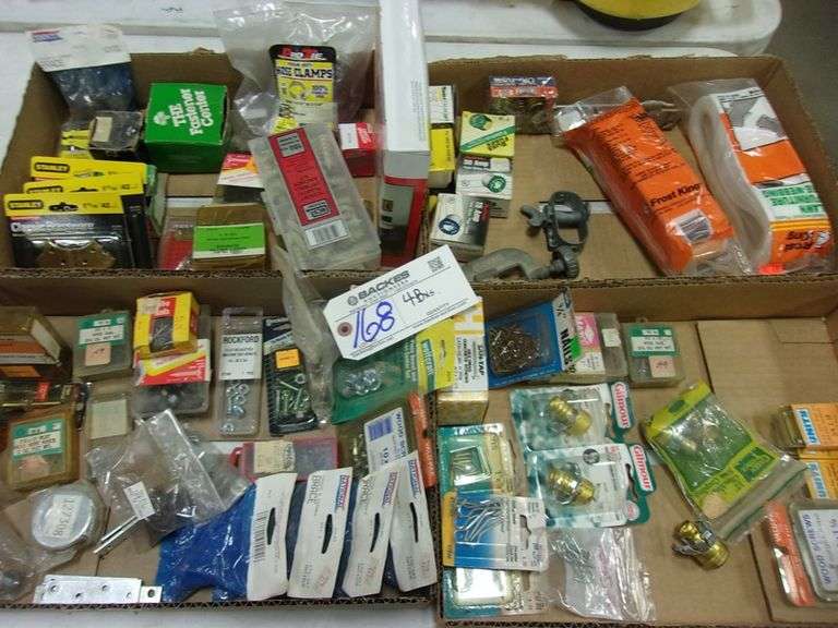 4 boxes of hardware - Backes Commercial Auctioneers