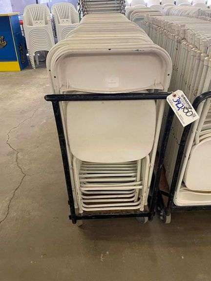Times 50 - MTA metal framed white poly seat & back folding banquet ...