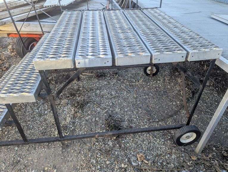 42" x 36" x 30" Tall portable metal framed staircase with railings ...