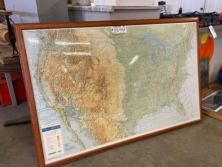 40" x 62" framed U.S. VFR wall planning chart - Backes Commercial ...